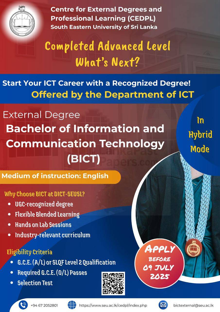 SEUSL BICT 2025 Intake – External ICT Degree Applicatio...